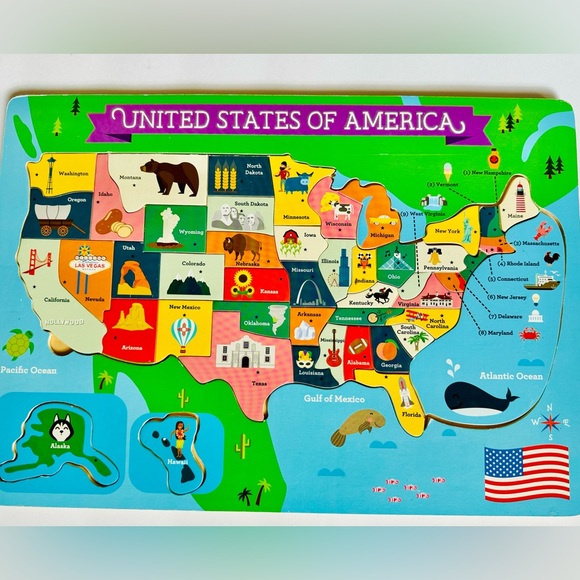 Toys | United States Puzzle For Kids 5 States | Poshmark